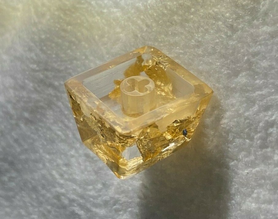 Gold Key Cap Artisan KeyCap Gold Glossy OEM Profile Cherry MX Hand Made ...