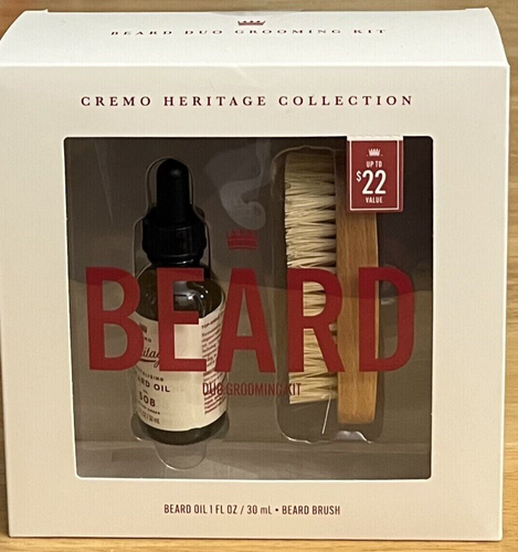 Cremo Men’s Heritage Red Beard Grooming Duo Gift Set Beard Oil w/ Brush ...