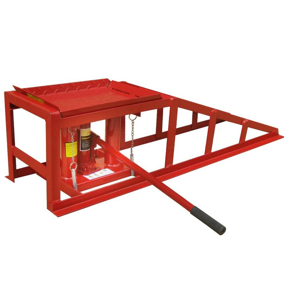 4 ton Hydraulic Car Ramps 2PC Heavy Duty Garage Auto Van Bottle Lift ...