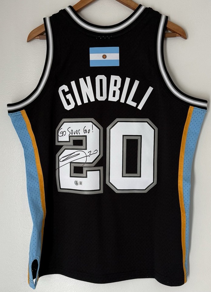 Manu Ginobili signed San Antonio "Go Spurs Go!" NBA Mitchell & Ness Jersey BAS | eBay