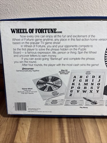 Wheel Of Fortune Game 2nd Edition Pressman 1985 Complete -1016SH | eBay