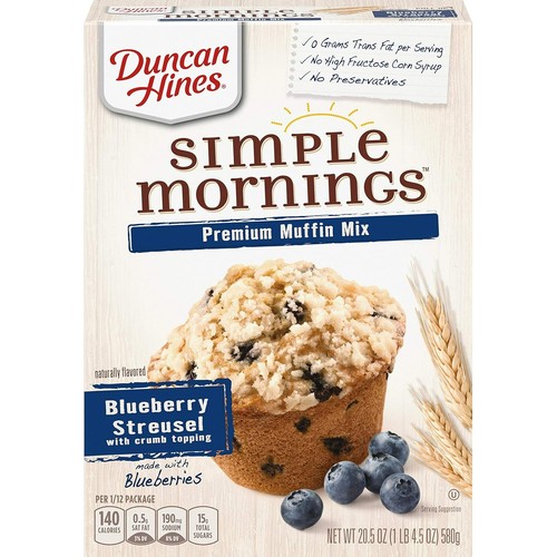 Duncan Hines Simple Mornings Blueberry Streusel Muffin Mix 20.5 oz. (U ...