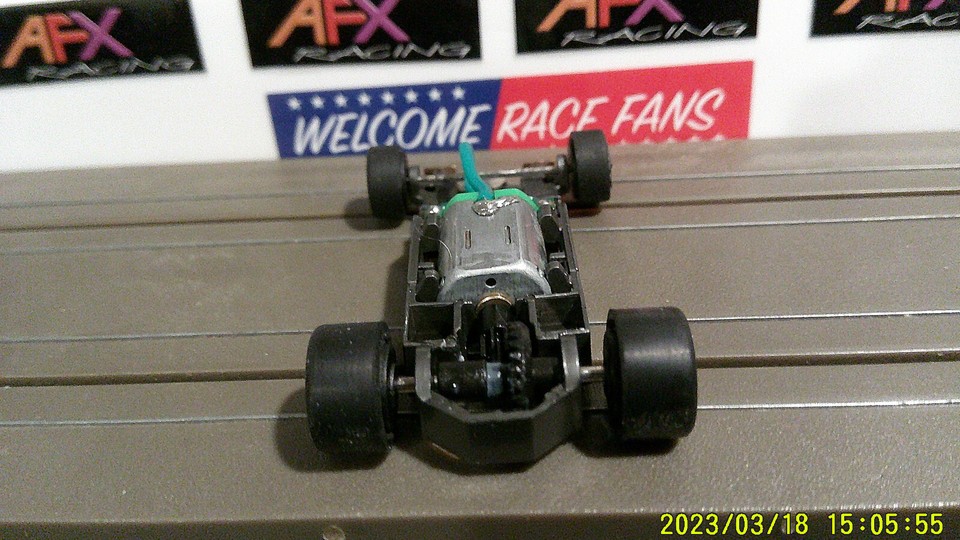 AFX RACING H.O. SCALE MEGA G+ 1.7 NARROW CHASSIS LIME/BLACK RIMS NEW | eBay
