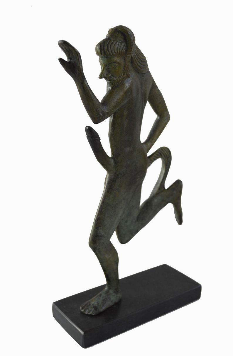 Satyr sculpture bronze statue ancient Greek mythic creature - Dionysus ...