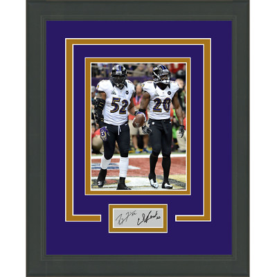 Framed Ray Lewis & Ed Reed Facsimile Laser Engraved Sigs Ravens 15x16 ...