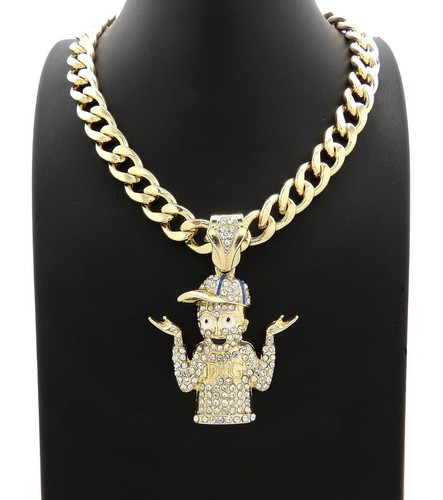 Hip Hop Young Dolph DG BOY Gold PT Pendant & 18" 20" 24" Cuban Chain ...