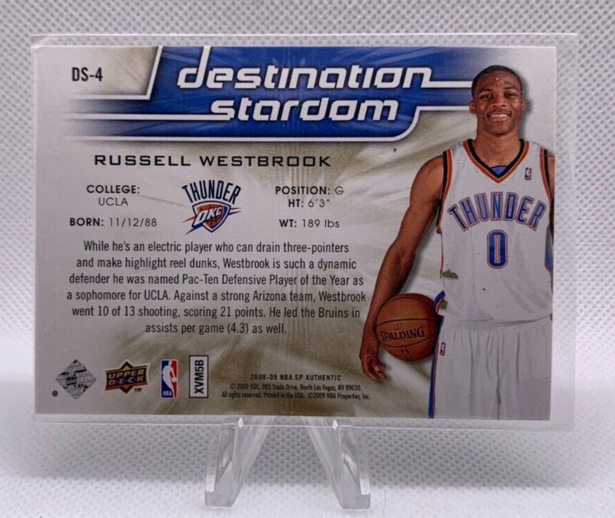 Russell Westbrook 2008-09 SP Authentic Destination Stardom Rookie RC # ...