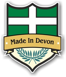 MADE IN Devon Shield design with Devon county Flag vinyl car sticker ...