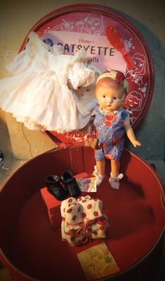 1930s Antique 9 Inch EFFANBEE Composite DOLL "PATSYETTE" & Accessories ...
