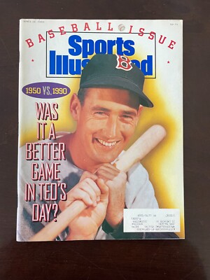 Sports Illustrated April 16 1990 - Ted Williams 1950 vs 1990 Baseball ...