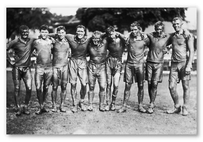 Vintage Rugby Team Photo Poster Print Black White Soccer Football Wall ...