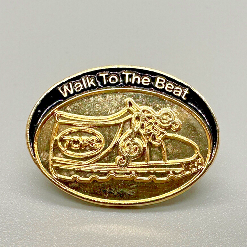 TOPS KOPS Weight Loss Award Enamel Gold Tone Lapel Pin - "Walk to the ...