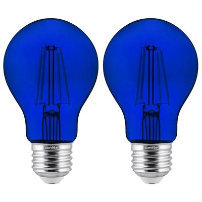 2-Pack Sunlite LED Transparent Blue A19 Filament Bulbs, 4.5 Watts ...