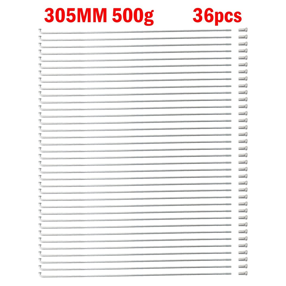 36PCS Bicycle Spokes Wheel Rim Spokes 2.5mm 12G 12K 80-305mm Load Wire ...