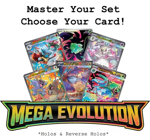 Pokemon MEG Mega Evolution Holos and Reverse Holos 1-132 Choose Your ...
