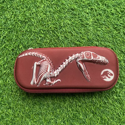 Jurassic World Dinosaur Skeleton 3D molded Red Pencil Case with Zipper ...