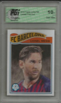 2019 LIONEL MESSI UCL LIMITED TOPPS LIVING SET CARD # 1 GRADED PGi 10 ...