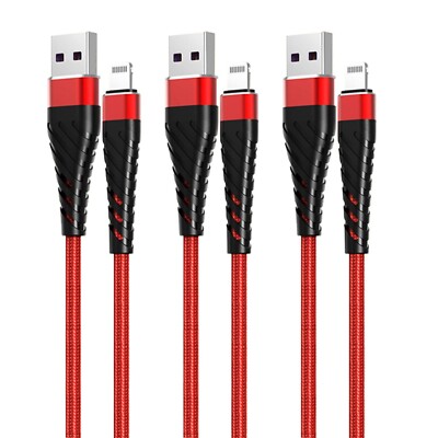 3 Pack Fast Charger Cable 6FT Braided Charging Cord For iPhone 14 13 12 ...