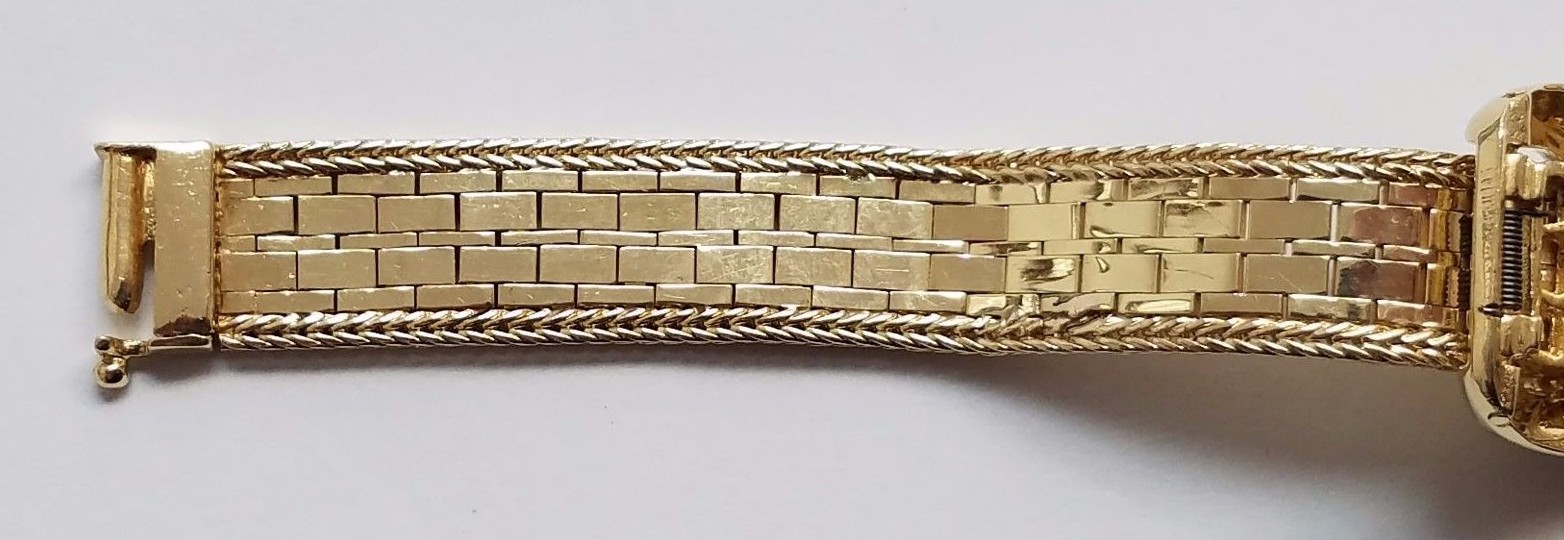 VINTAGE 14 KARAT YELLOW GOLD AND DIAMOND BERLIS LADIES WATCH / BRACELET ...