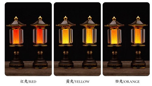 Heavy Pair LED Lamp 3 Colors Light Buddha Shine Table Altar Zen Feng ...