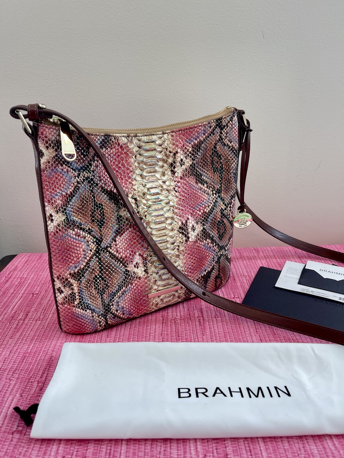Brahmin Katie Crossbody Opal Ember Reina Leather Mess… - Gem
