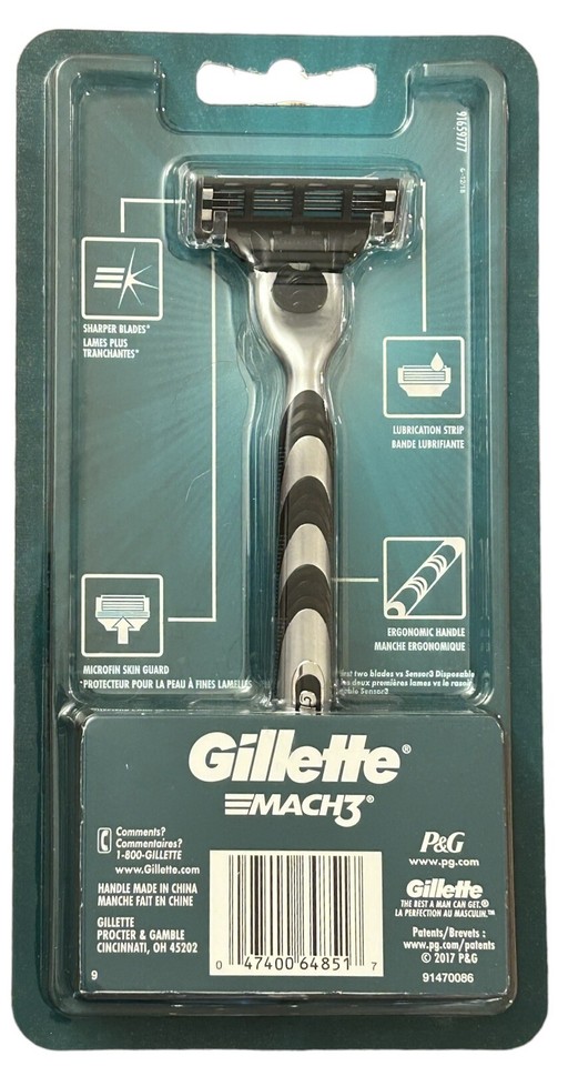 Gillette Mach3 Razor Handle with 1 Cartridge | eBay