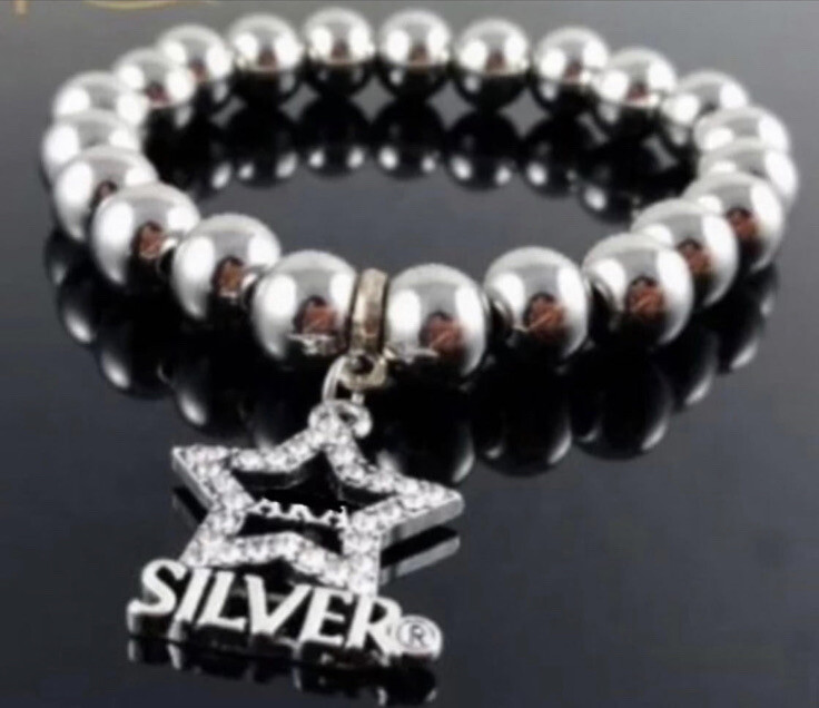 AKA, Alpha Kappa Alpha, Silver Soror Beaded Bracelet, Star-Blinged ...