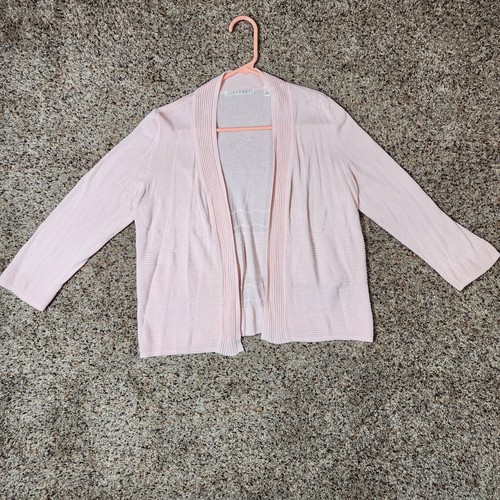 Cyrus Knit Open Front Cardigan Pink Sweater Size Medium Comfort ...