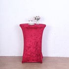 RED Fitted Cocktail Table Cover Crushed Velvet TABLECLOTH Party ...