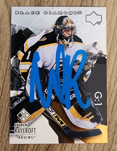Andrew Raycroft Signed 2003 Upper Deck Black Diamond Card #66 NHL ...