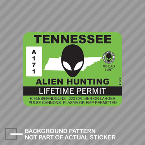 Tennessee Alien Hunting Permit Sticker Decal Vinyl UFO TN | eBay