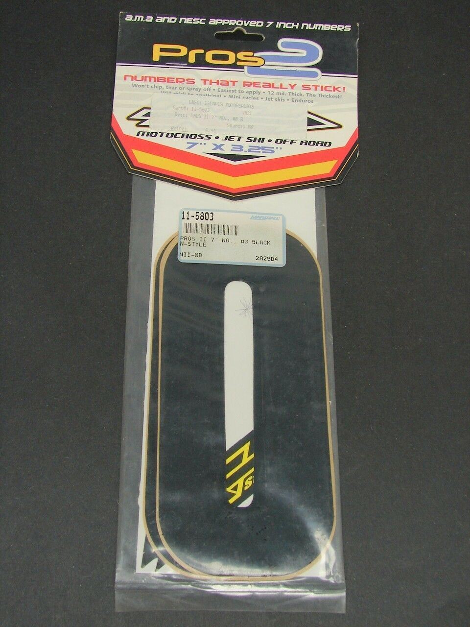 New NOS N-Style Pros 2 Black Motocross Number Plate #0 Decal Stickers 7 ...
