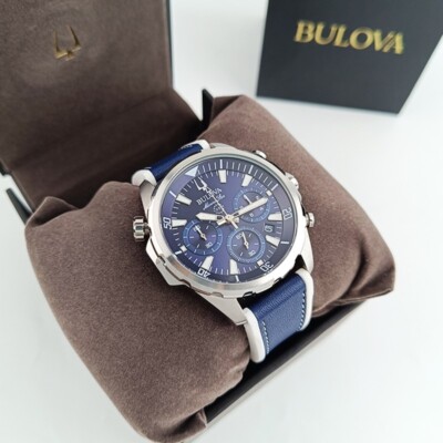 Bulova 96B287 Marine Star Blue Men's Quartz Chronograph Watch 43mm ...
