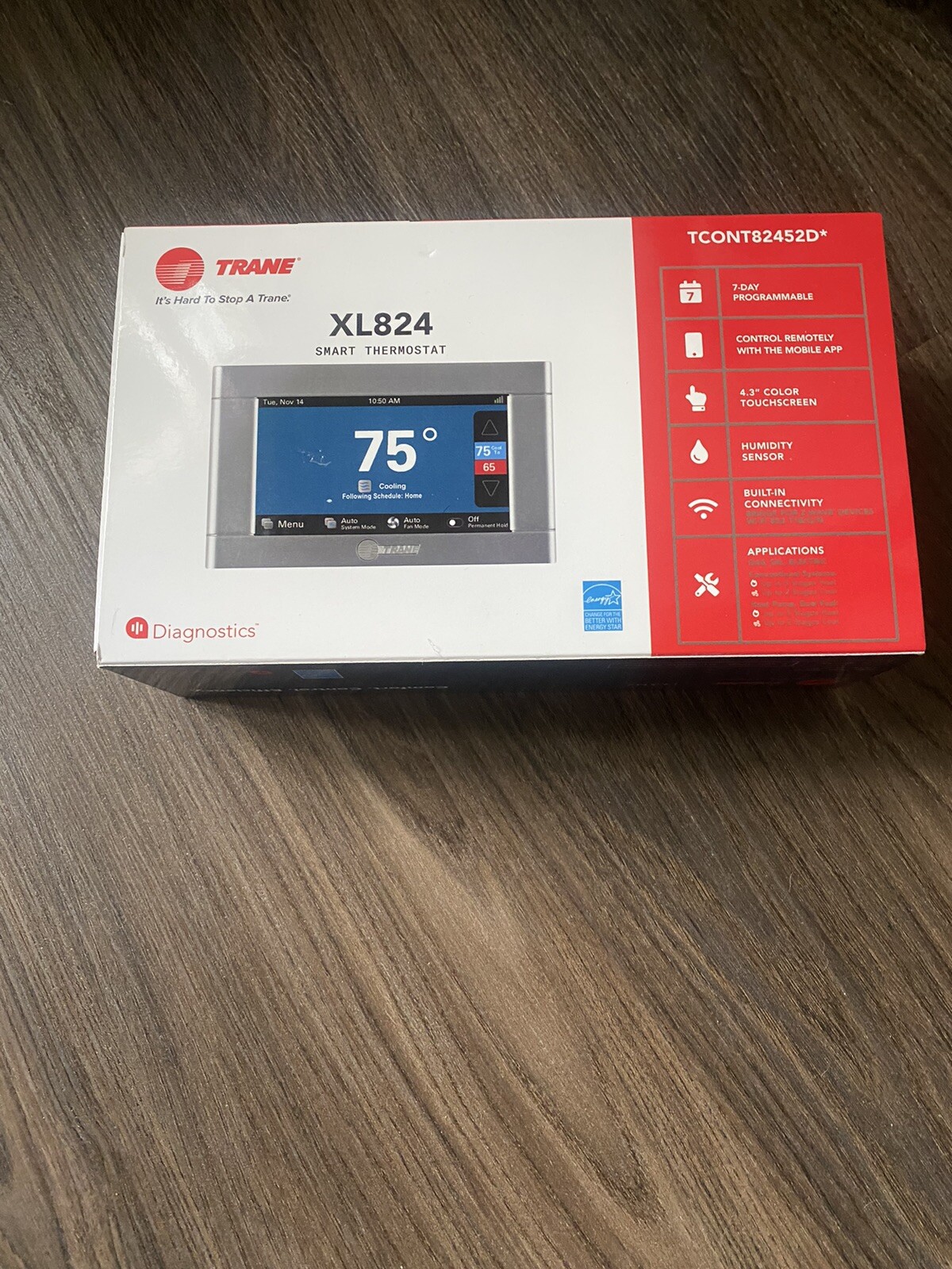 Trane XL824 Connected Control Programmable Wi-Fi Thermostat ...