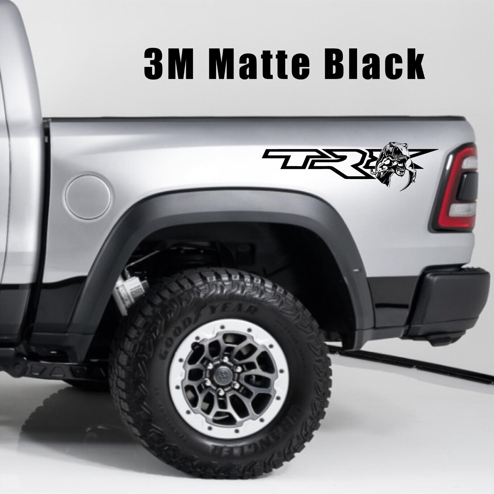2021-2023 Ram TRX Bedside Decal Set Oem Size W/ Raptor Eater Logo Matte ...