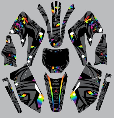 Graphic Kit for 2004 2005 Kawasaki KXF250 KX250f KX 250f Decal Rainbow ...