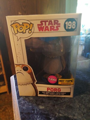 Funko Pop Flocked Porg Hot Topic exclusive 198 Star Wars the last jedi ...