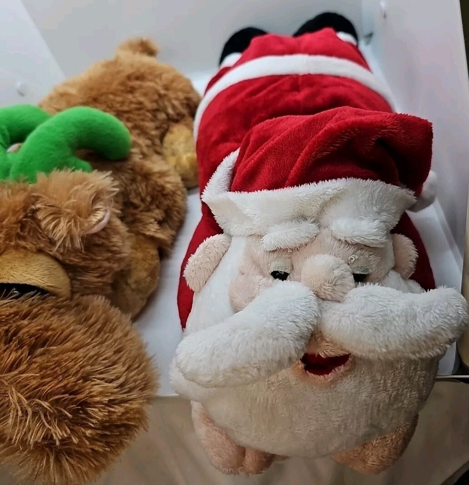 Animated Christmas Santa & Reindeer 19" Plush Talking Sleepy Snoring ...