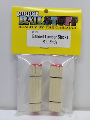 HO Scale Banded Lumber Stacks Model Railstuff Red Ends Wood Freight ...