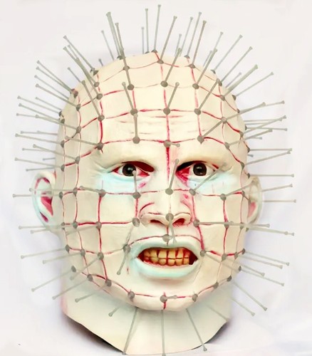 Deluxe Pinhead Hellraiser Mask with Pins on Head: Perfect for Halloween ...