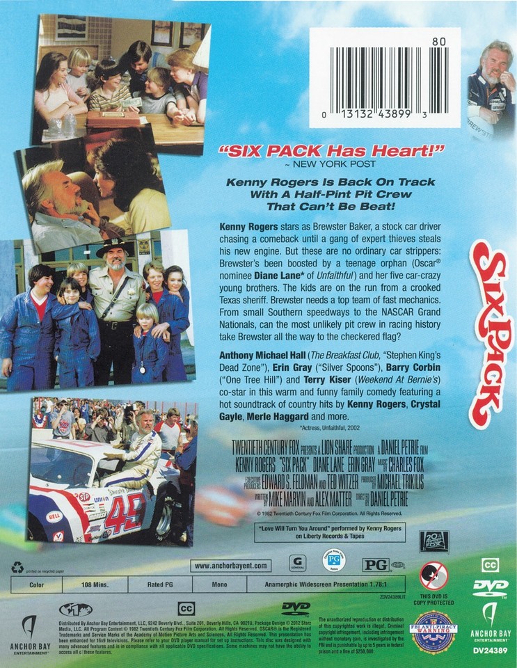 Six Pack (DVD) 1982 Kenny Rogers 13132438993| eBay