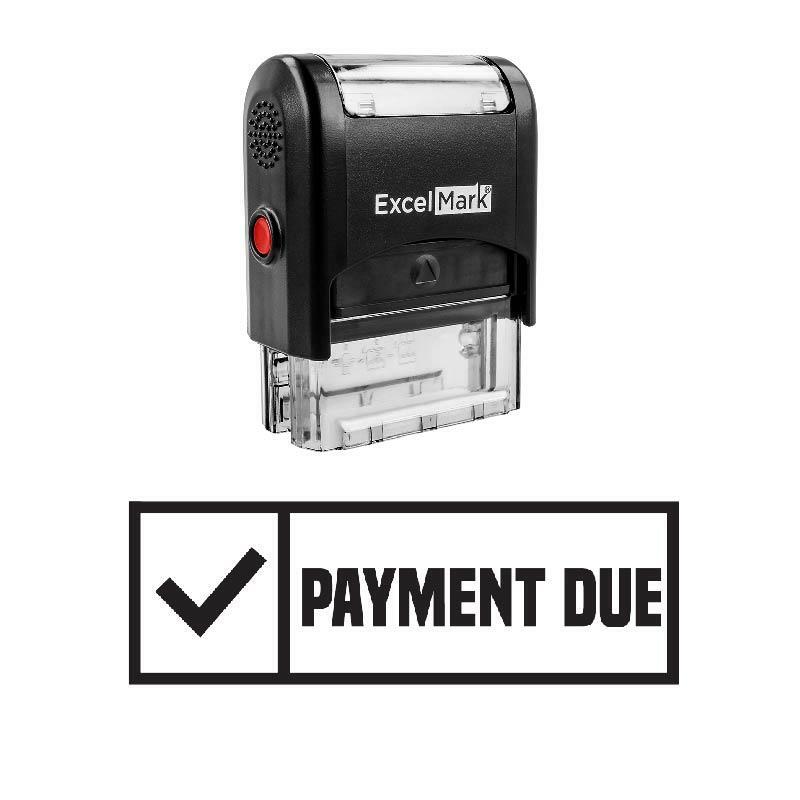 Check Box PAYMENT DUE Stamp - Self-Inking / Black | eBay