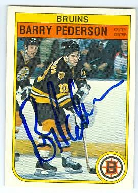 Barry Pederson autographed hockey card (Boston Bruins) 1982 O Pee Chee ...