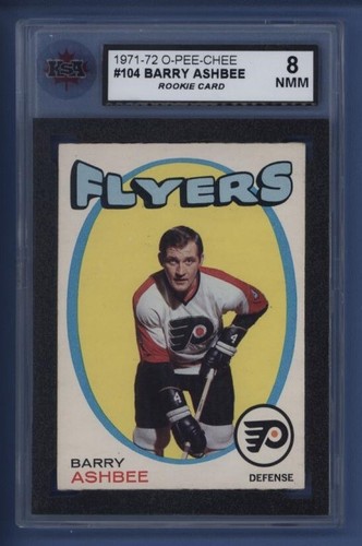 1971-72 O-PEE-CHEE #104 BARRY ASHBEE (rc) KSA 8 NMM Philadelphia Flyers ...