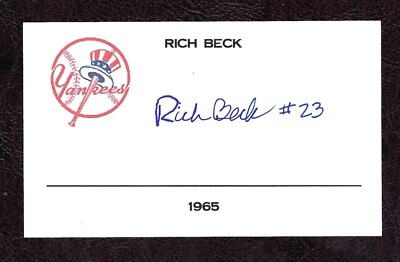 Rich Beck, Autographed, Signed, Index Card, New York Yankees, 1965 | eBay