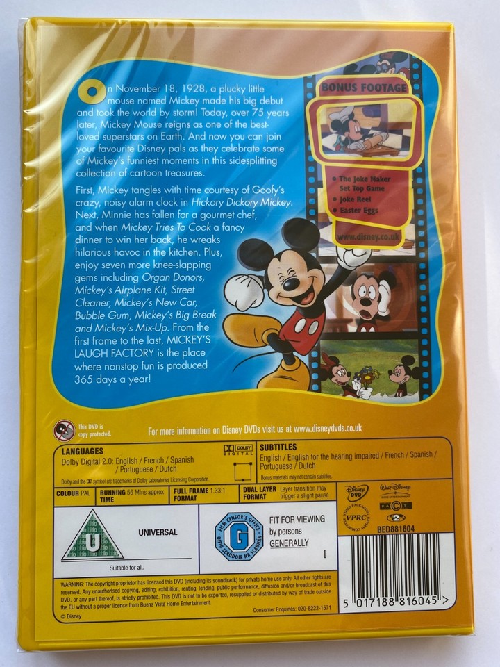 Mickey's Laugh Factory - Disney DVD UK Release Sealed Rare! | eBay