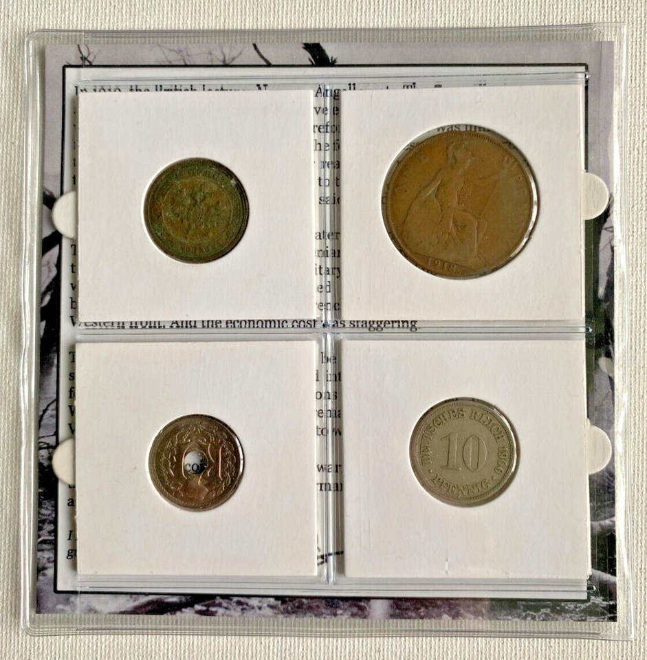 WW1 World War I: Four Coins from the Great War Britain Germany France ...