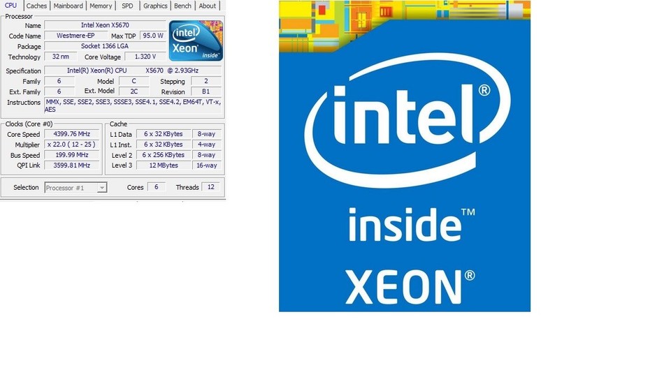 Intel Xeon Six Core X5670 12M Cache, 2.93GHz, 6.40 GT/s QPI SLBV7 CPU ...
