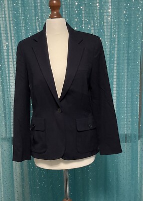 Ralph Lauren Navy One Button Blazer Jacket Size 2 | eBay
