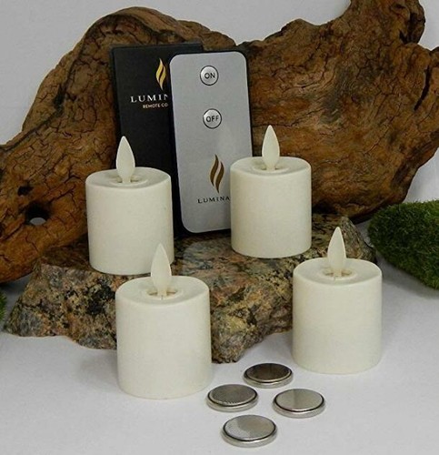 Luminara Ivory Battery Operated Plastic LED Flameless Tea Light Remote ...